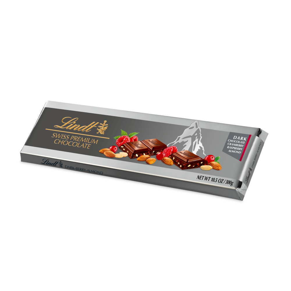 Lindt Silver Bar Dark Berry Almond 300g | Perth Airport Duty Free ...
