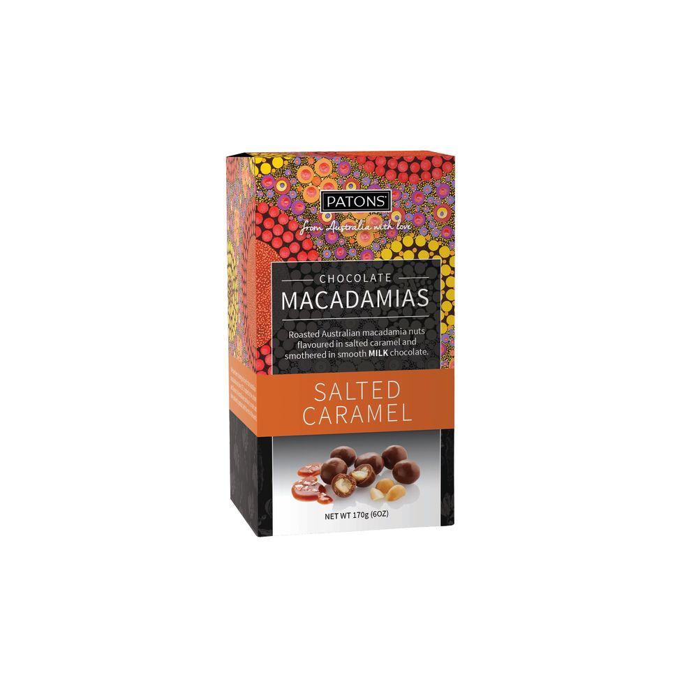 Patons Artisan Milk Chocolate Salted Caramel Macadamia Gift Box 170g ...